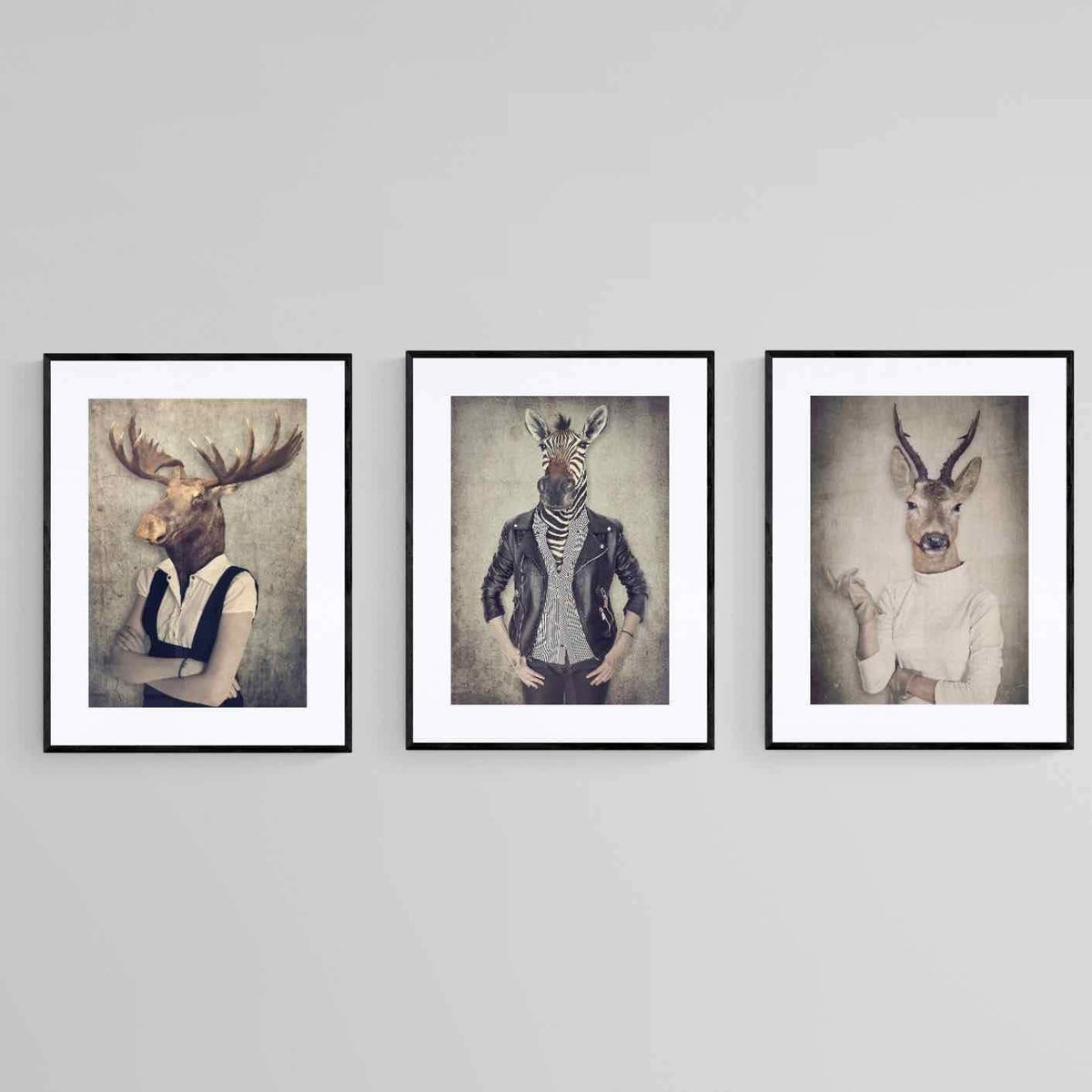 Animal Heads Art Set Wall Art | Canvas & Framed Prints – Pixalot