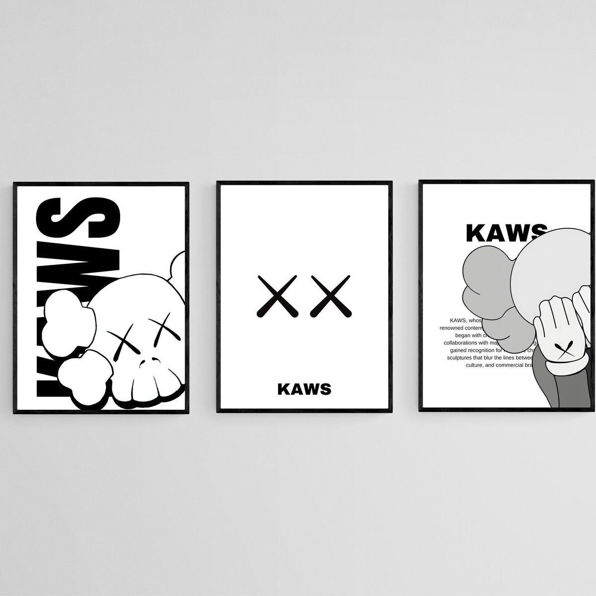 KAWS Wall Art Set ⭐️ Canvas & Framed + Many Sizes – Pixalot
