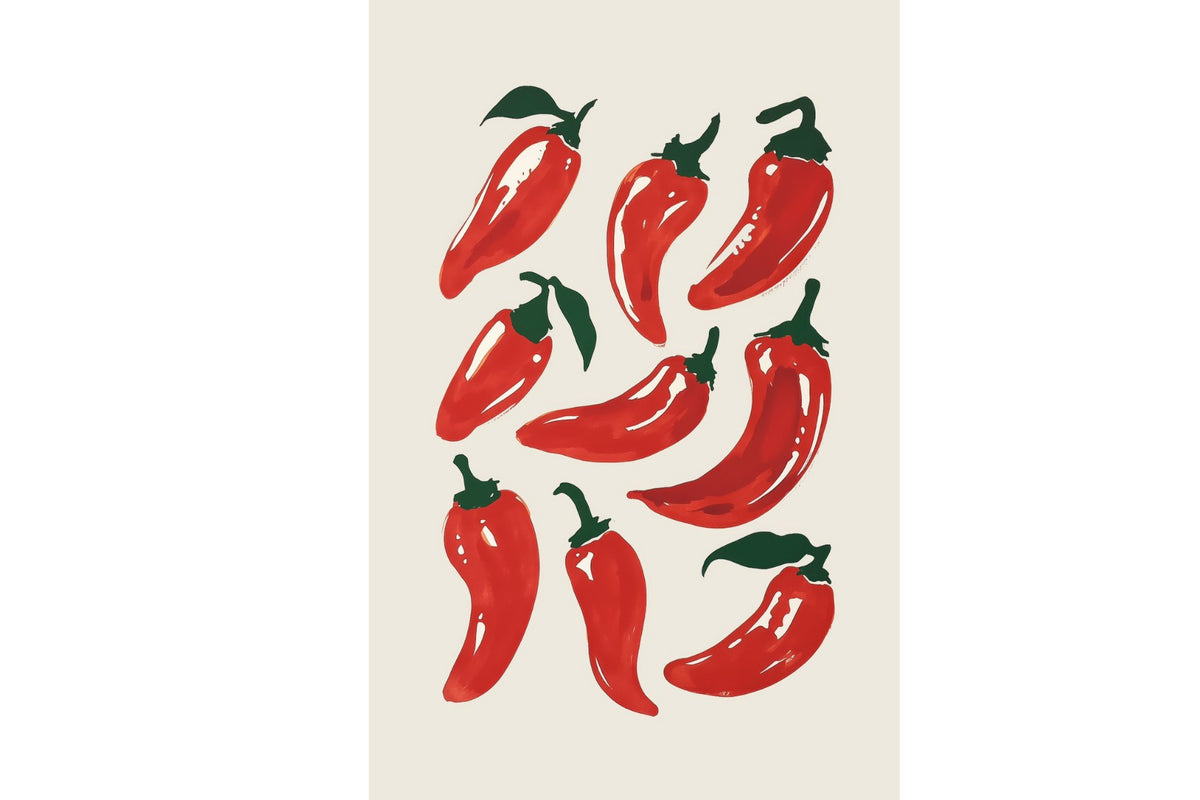 Chilli Peppers Wall Art ⭐️ Canvas & Framed + Many Sizes – Pixalot