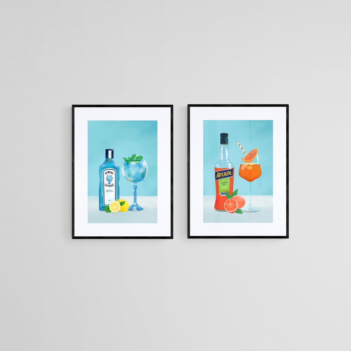 Cocktail Hour Wall Art Set ⭐️ Canvas & Framed + Many Sizes – Pixalot